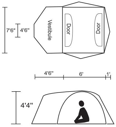 Chinook Whirlwind 3 Person 3-Season Tents with Fibreglass Poles - ScoutTech